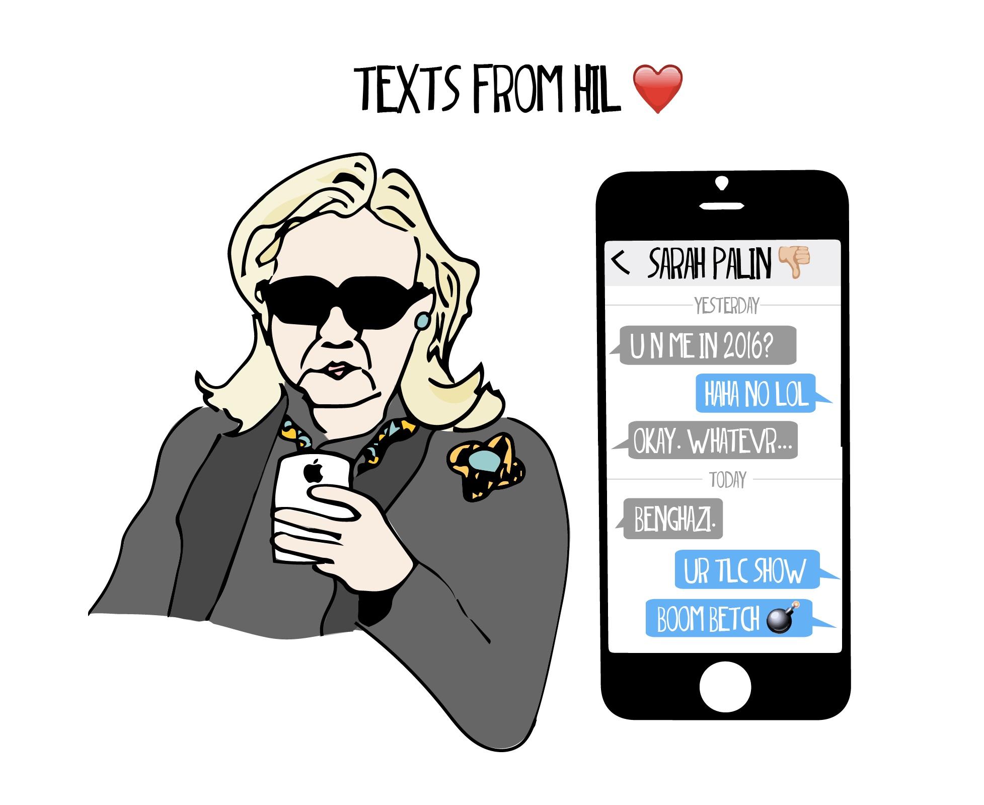 Cartoon: Texts from Hillary – The Badger Herald